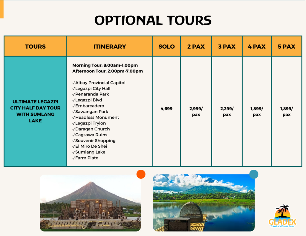 3D2N LEGAZPI PACKAGE 2: WHOLE DAY ALBAY BICOL TOUR WITH MAYON SKYLINE ...
