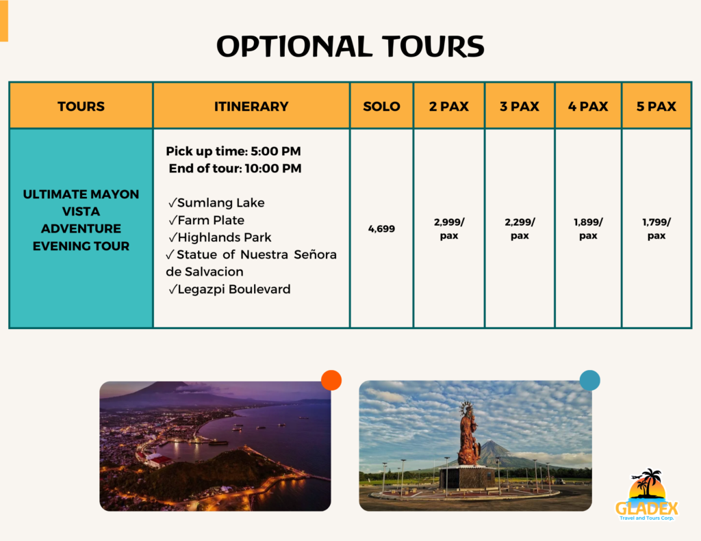 3D2N LEGAZPI PACKAGE 2: WHOLE DAY ALBAY BICOL TOUR WITH MAYON SKYLINE ...