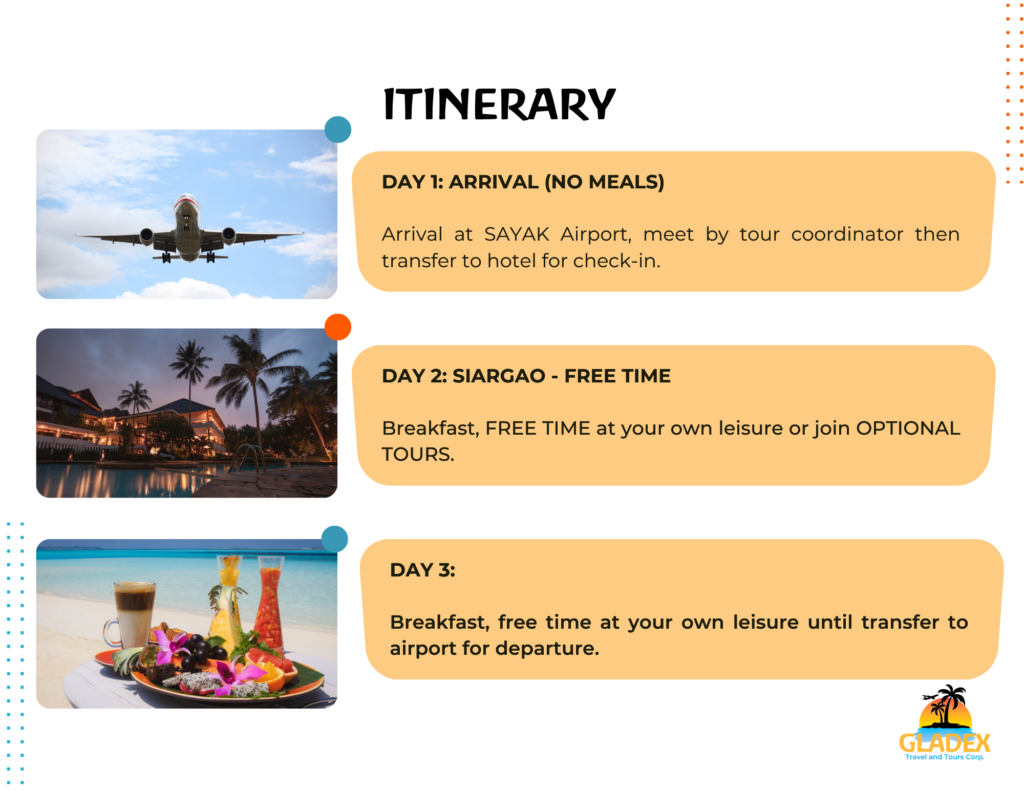 3D2N SIARGAO PACKAGE 1: FREE & EASY – Gladex Travel and Tours Corp.
